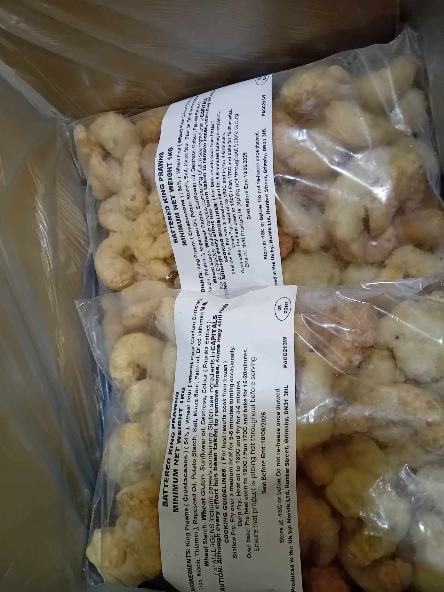 Battered King Prawns: 4 x 1 kg Packs Per Case | from Meatex