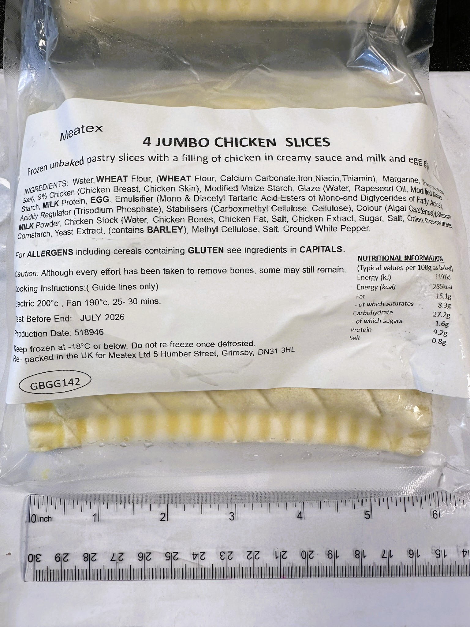 Jumbo Chicken Bakes Wholesale Chicken Pastries - Meatex UK